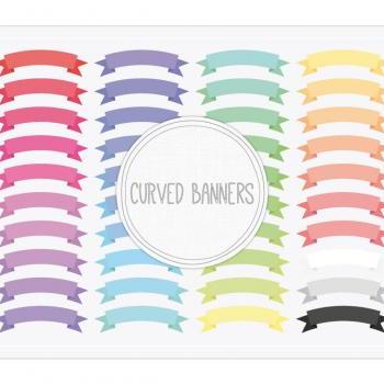 Curved Ribbon Banners Clip Art + Collage Sheet on Luulla